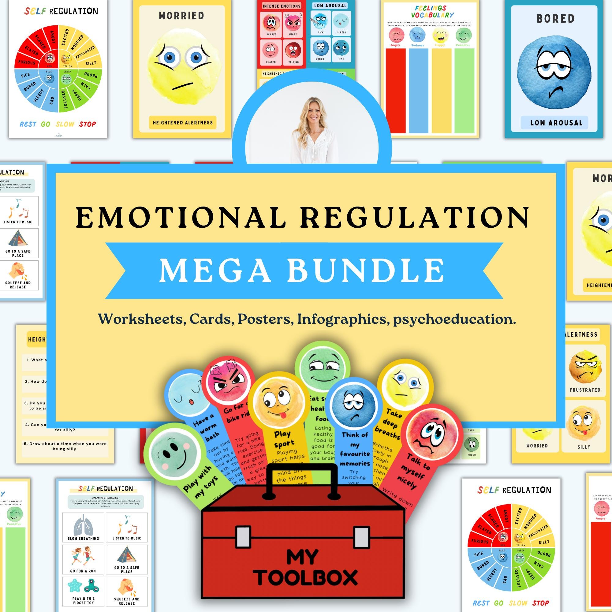 Self Regulation Mega Bundle Worksheets, Cards, Coping Skills Poster Kit ...