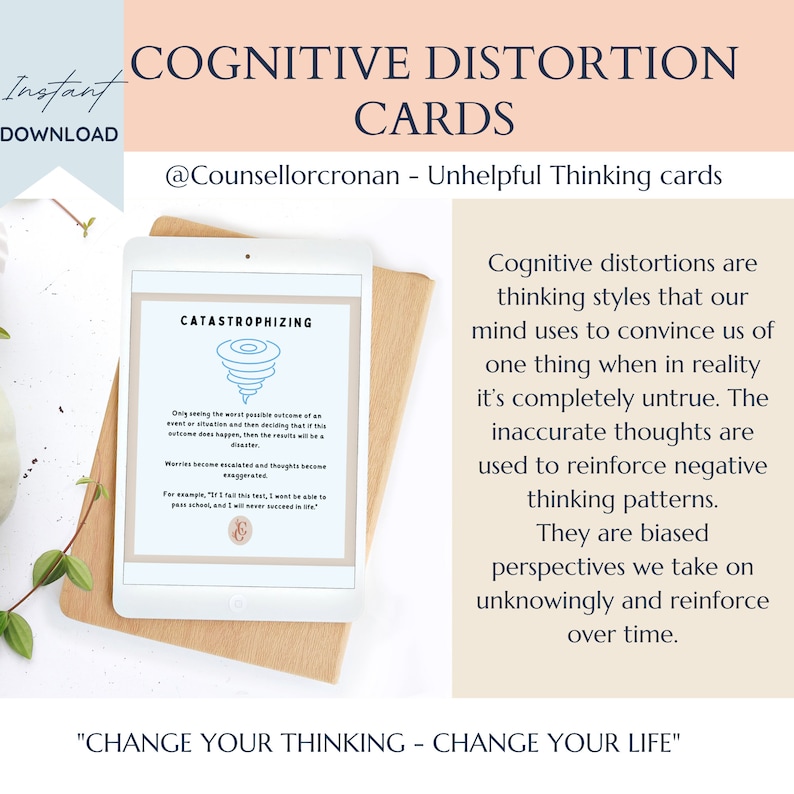 Cognitive Distortion Cards Coping Skills Social Psychology - Etsy Canada