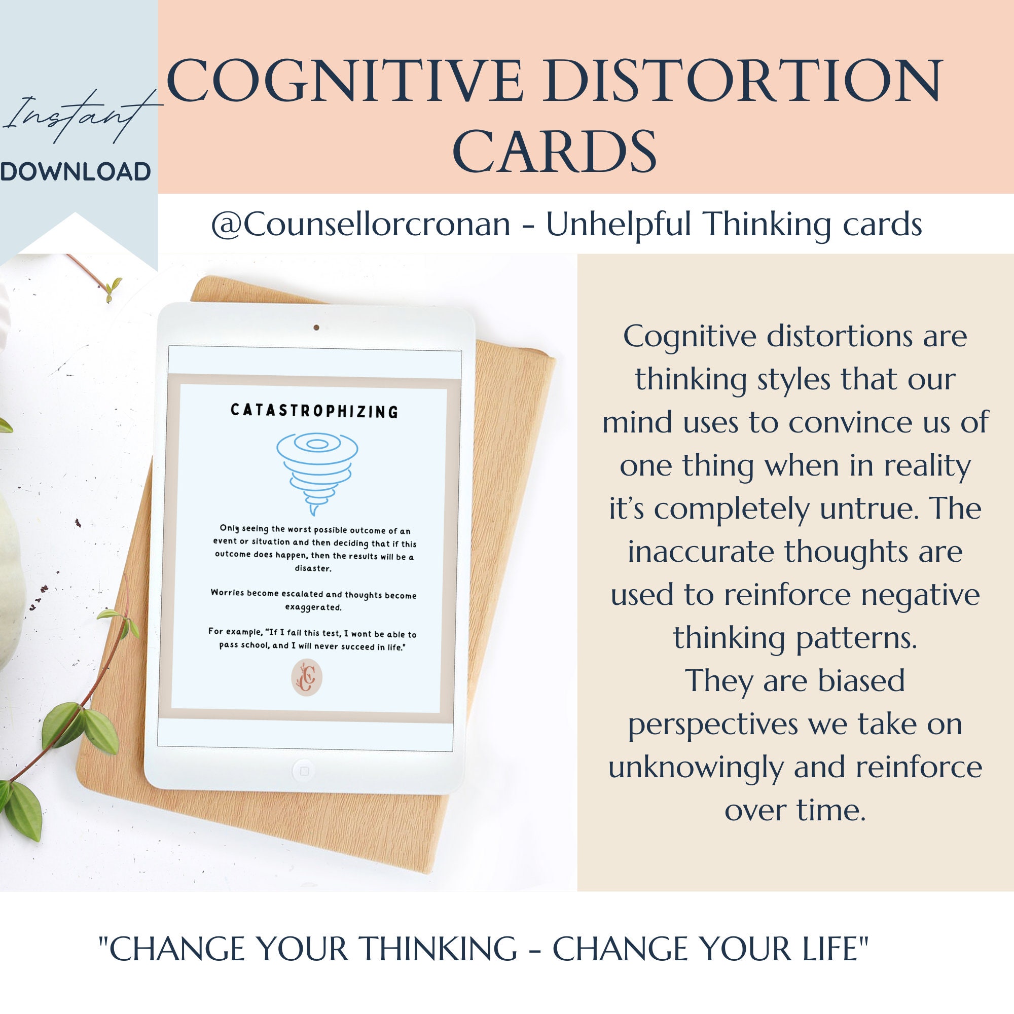 Cognitive Distortion Cards Coping Skills Social Psychology - Etsy Canada