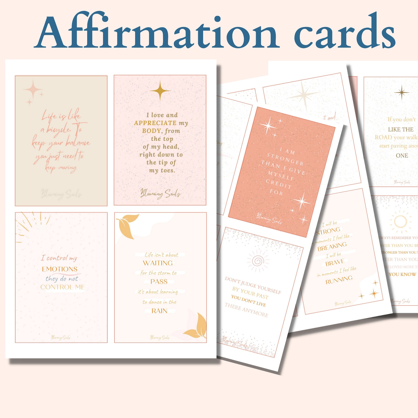 Positive Affirmation Cards Mindfulness Cards Affirmation - Etsy