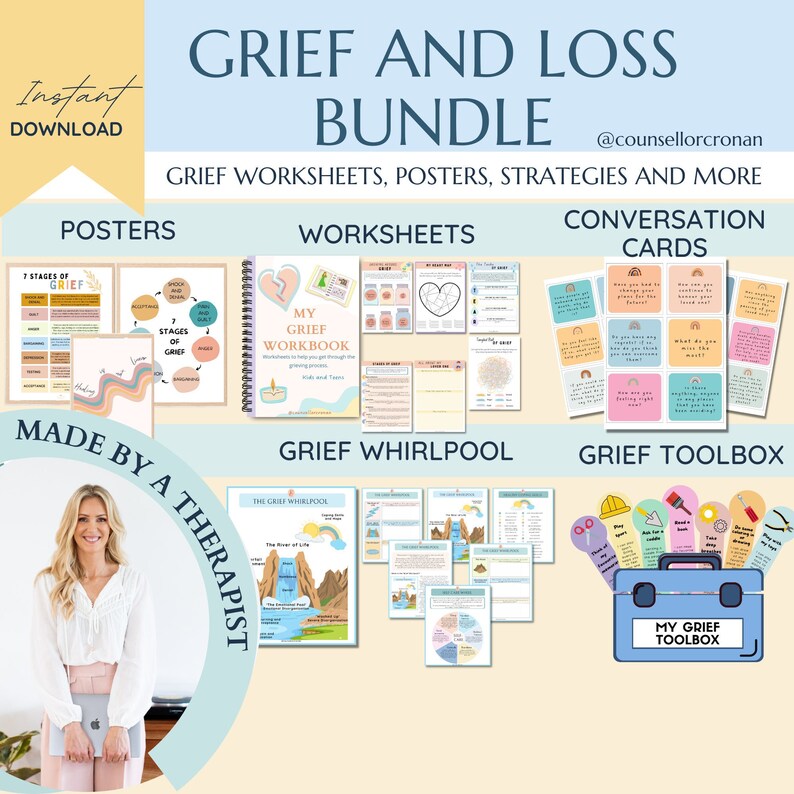 Grief and Loss 50% off Bundle Kids Therapy Psychologist - Etsy