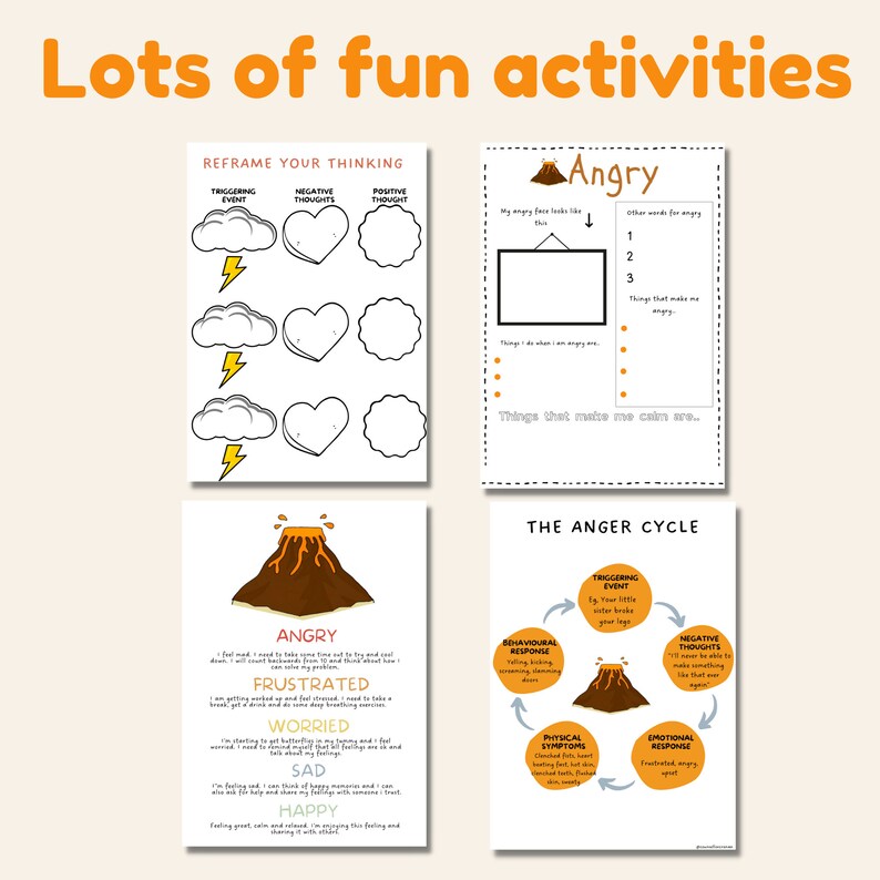 The Anger Cycle Workbook Anger Journal Anger Iceberg Anger | Etsy