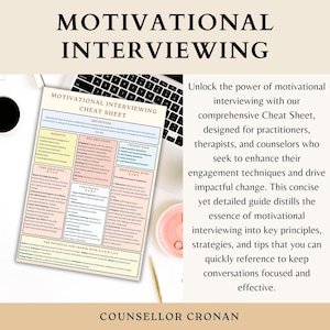 Motivational Interviewing MI Cheat Sheet. Therapist Workbook. Therapy ...