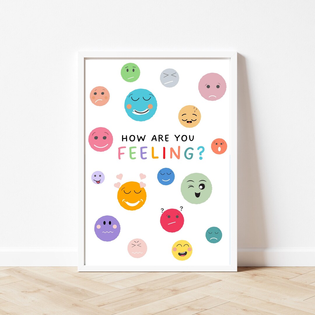 Rainbow Feelings Chart, Emotions Print, Calm Down Corner, Self ...