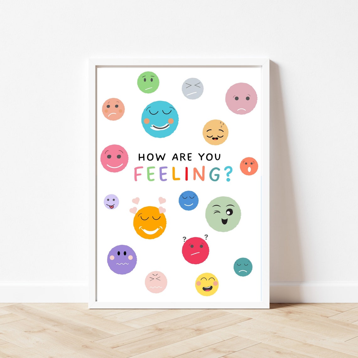 Rainbow Feelings Chart Emotions Print Calm Down Corner Self - Etsy