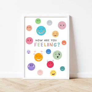 Rainbow Feelings Chart, Emotions Print, Calm Down Corner, Self ...