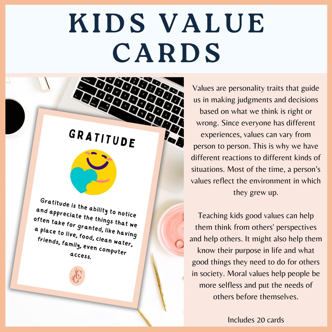 Kids Moral Values Flash Cards, Acceptance and Commitment Therapy ...