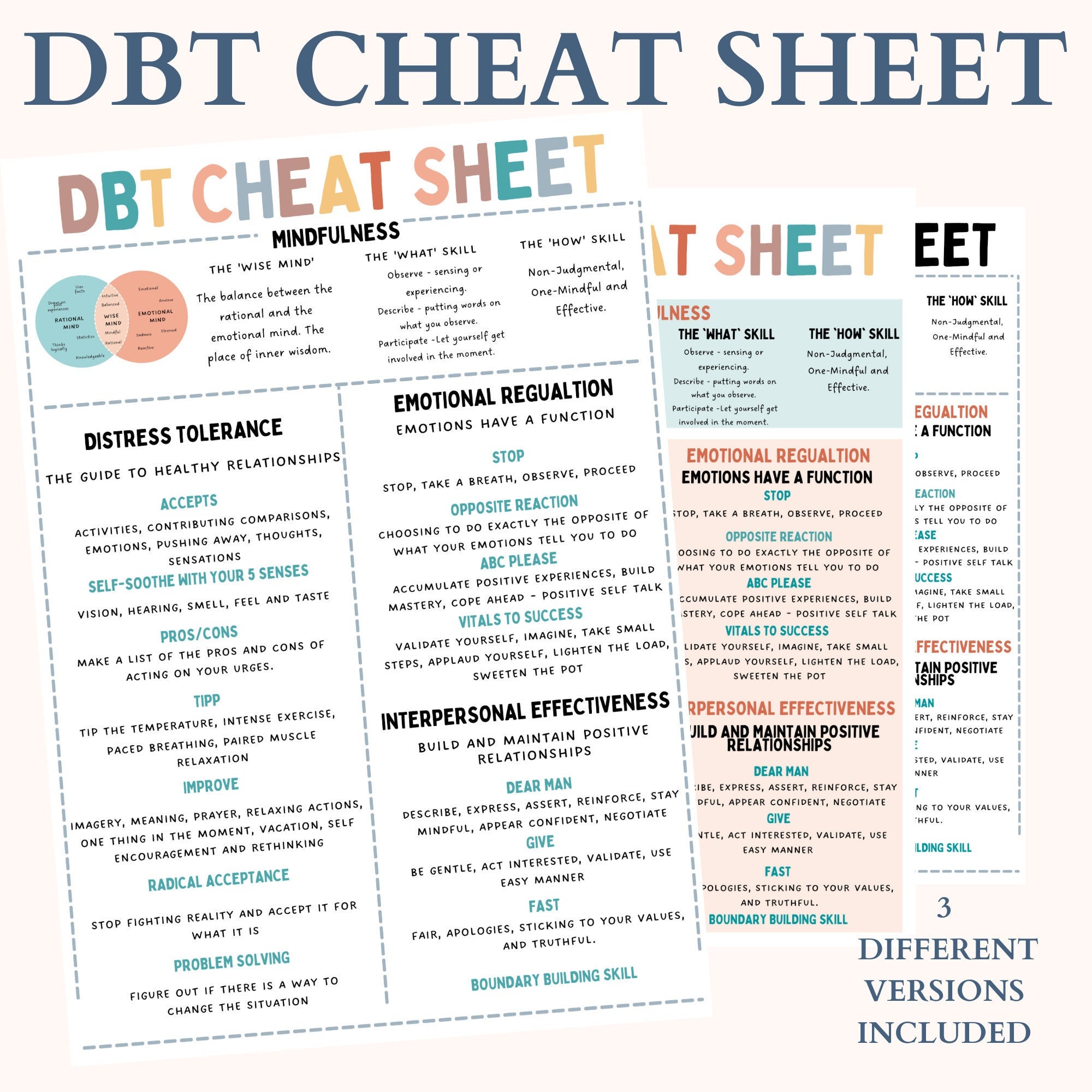 Dbt Cheat Sheet Printable