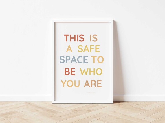 Safe Space to Be Who You Are Poster Therapy Office Decor | Etsy