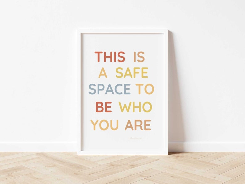 Safe Space to Be Who You Are Poster Therapy Office Decor | Etsy