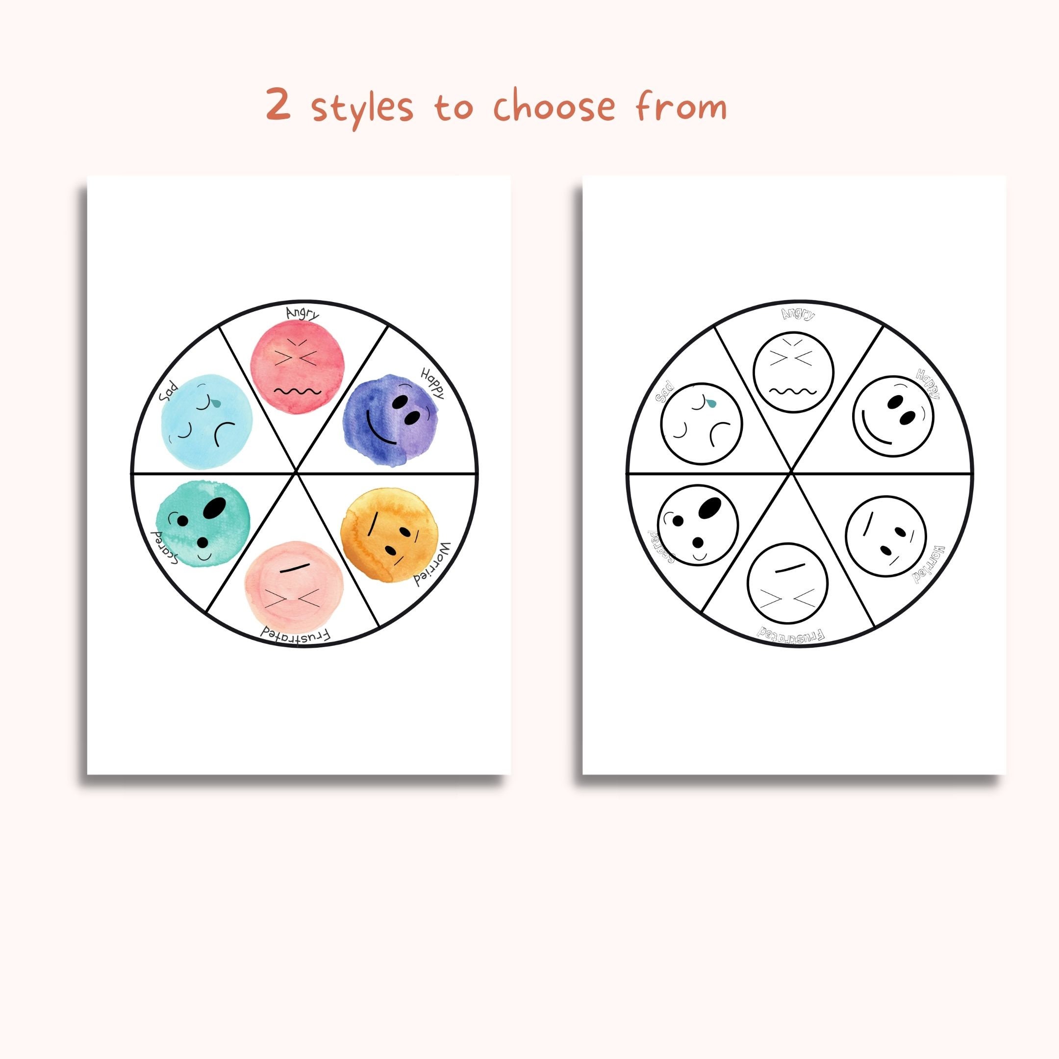 Emotions Wheel Digital Download Instant Printable Emotions | Etsy