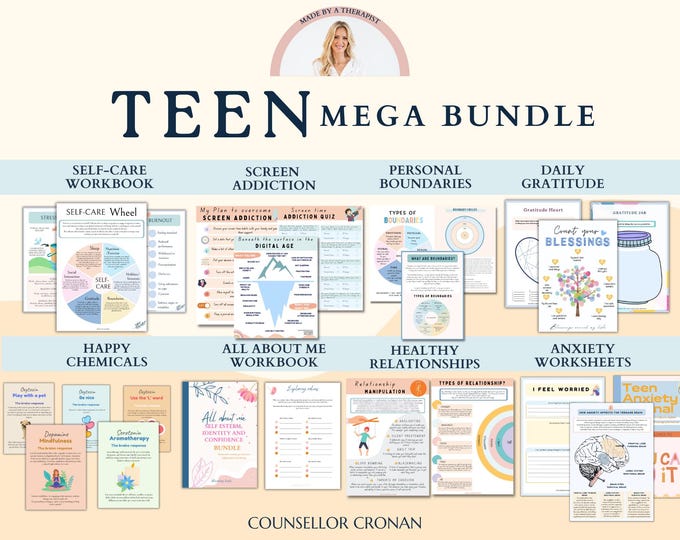 Teen/self Harm/ Worksheets /mental Health /support /therapy Resources ...