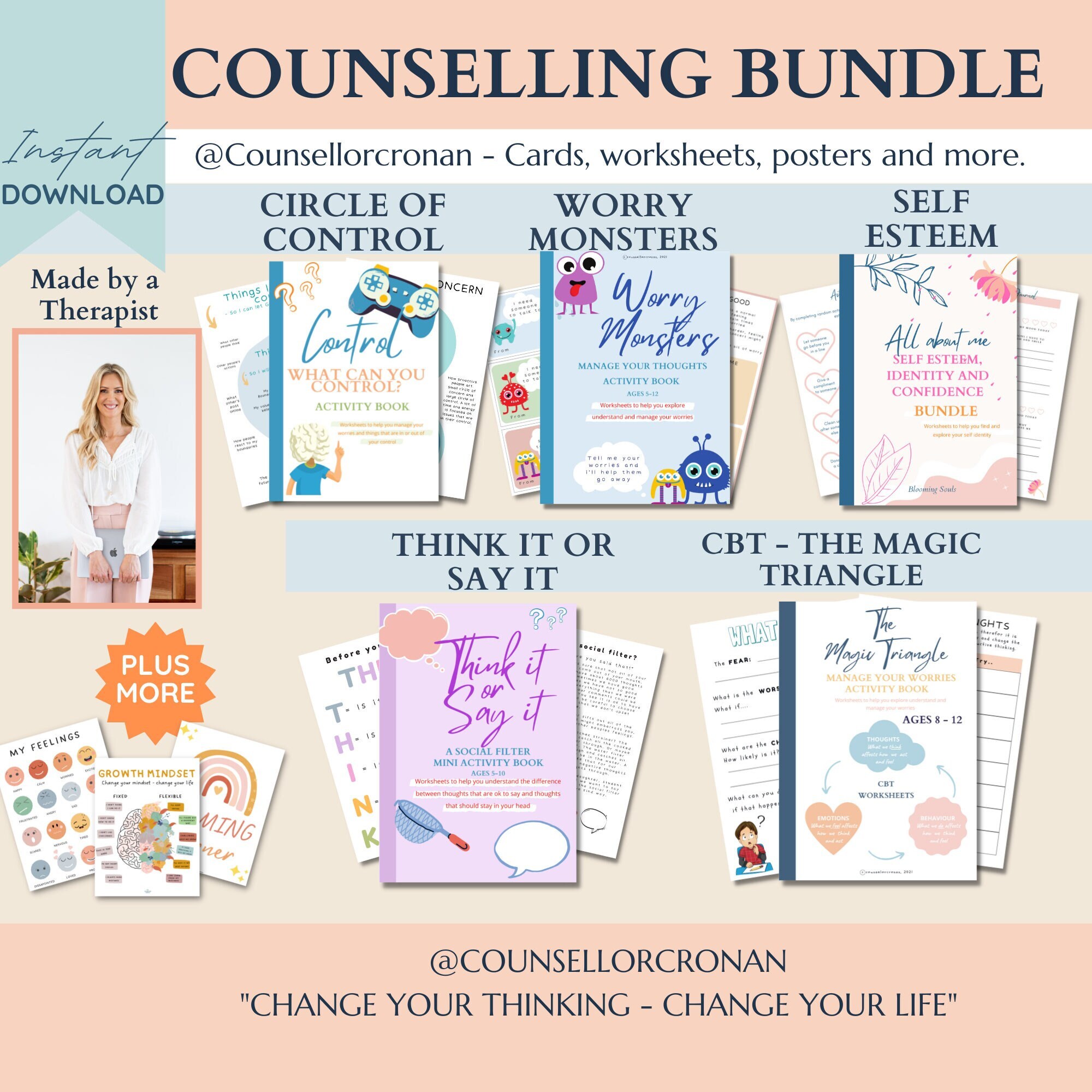 Counselling Worksheets Therapy Bundle Therapy Worksheets - Etsy Australia