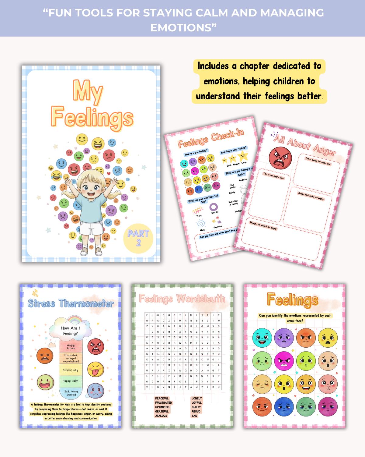 Kids Self-regulation Coping Skills Workbook. Children Feelings ...