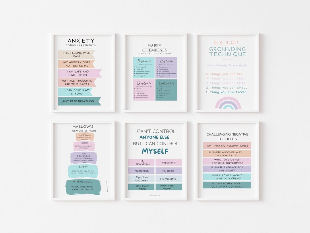 Therapy Bundle Set of 6 Posters, Therapy Office Decor, Social ...