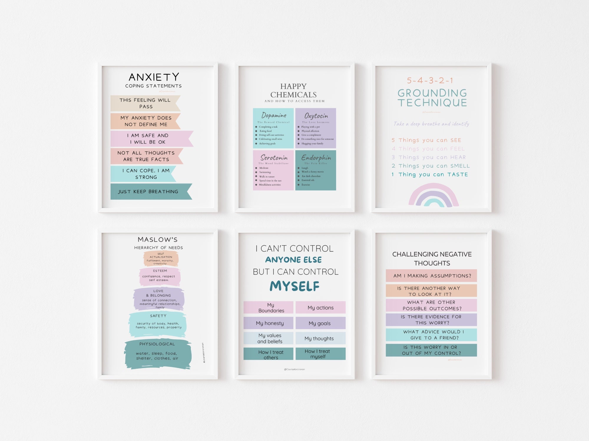 Therapy Bundle Set of 6 Posters Therapy Office Decor Social | Etsy