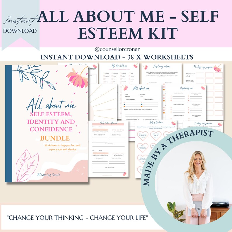 Self Worth Worksheet and Cards Bundle Self Esteem - Etsy Australia