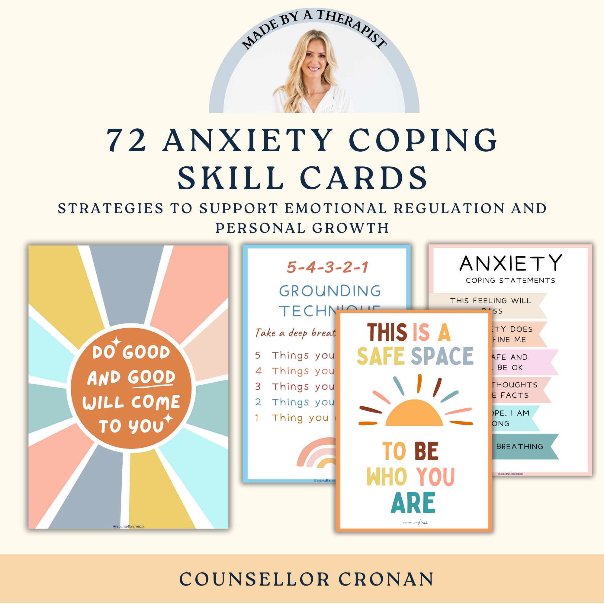 Anxiety Coping Skills Mega Bundle, Therapy Worksheets, Anxiety Cards ...