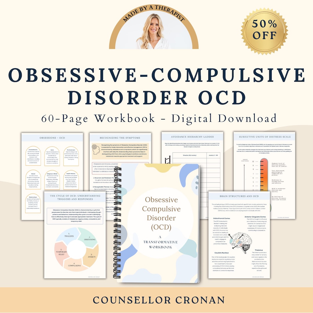 Obsessive Compulsive Disorder OCD Workbook, Intrusive Thoughts. Exposure Therapy. Therapy ...