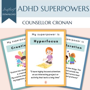 ADHD Superpower Strength Cards, Executive Functioning, ADHD Coping ...