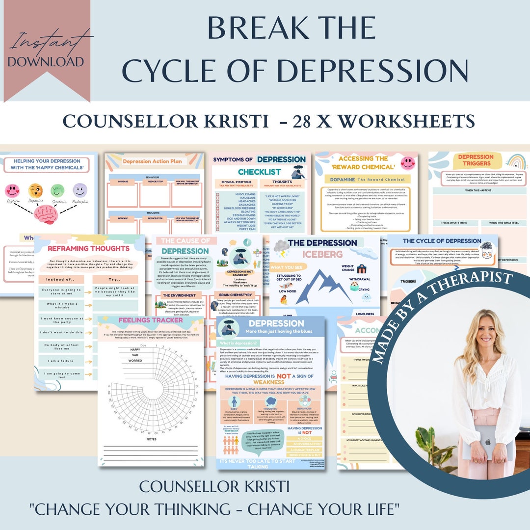 The Depression Spiral Worksheets Therapy Worksheets Growth - Etsy