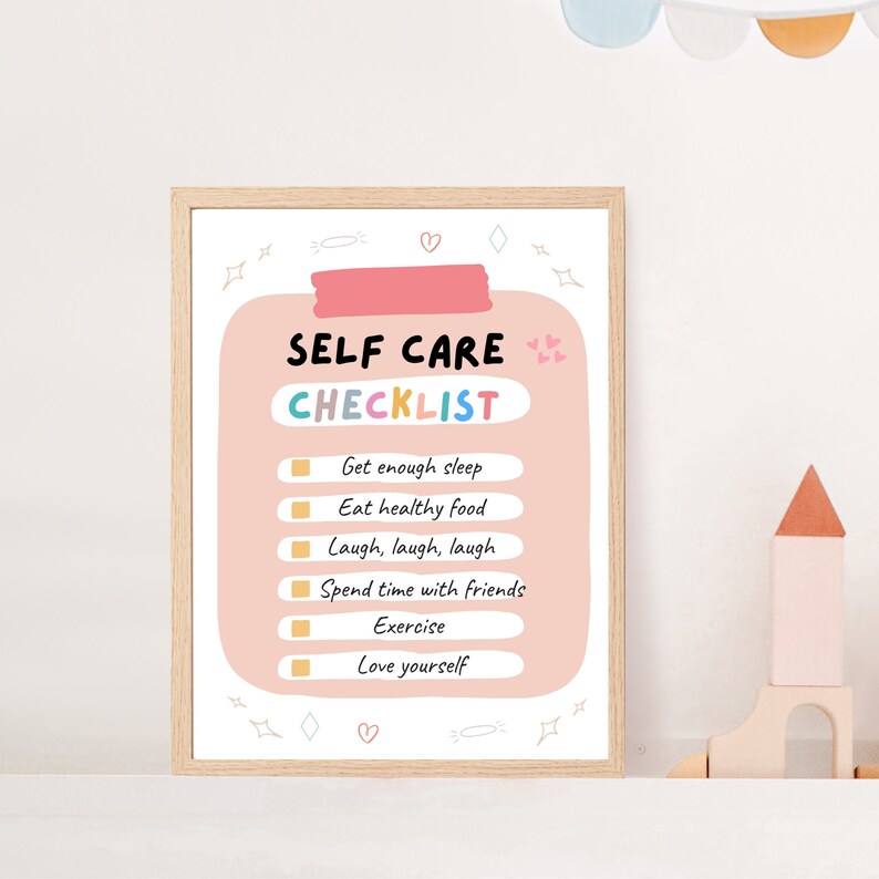 Self Care Checklist, Therapy Office Decor, DBT Poster, Self Love ...