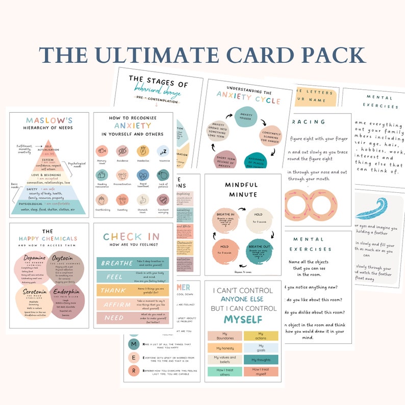 Anxiety Coping Flash Card Bundle Dbt Cards Social Anxiety - Etsy