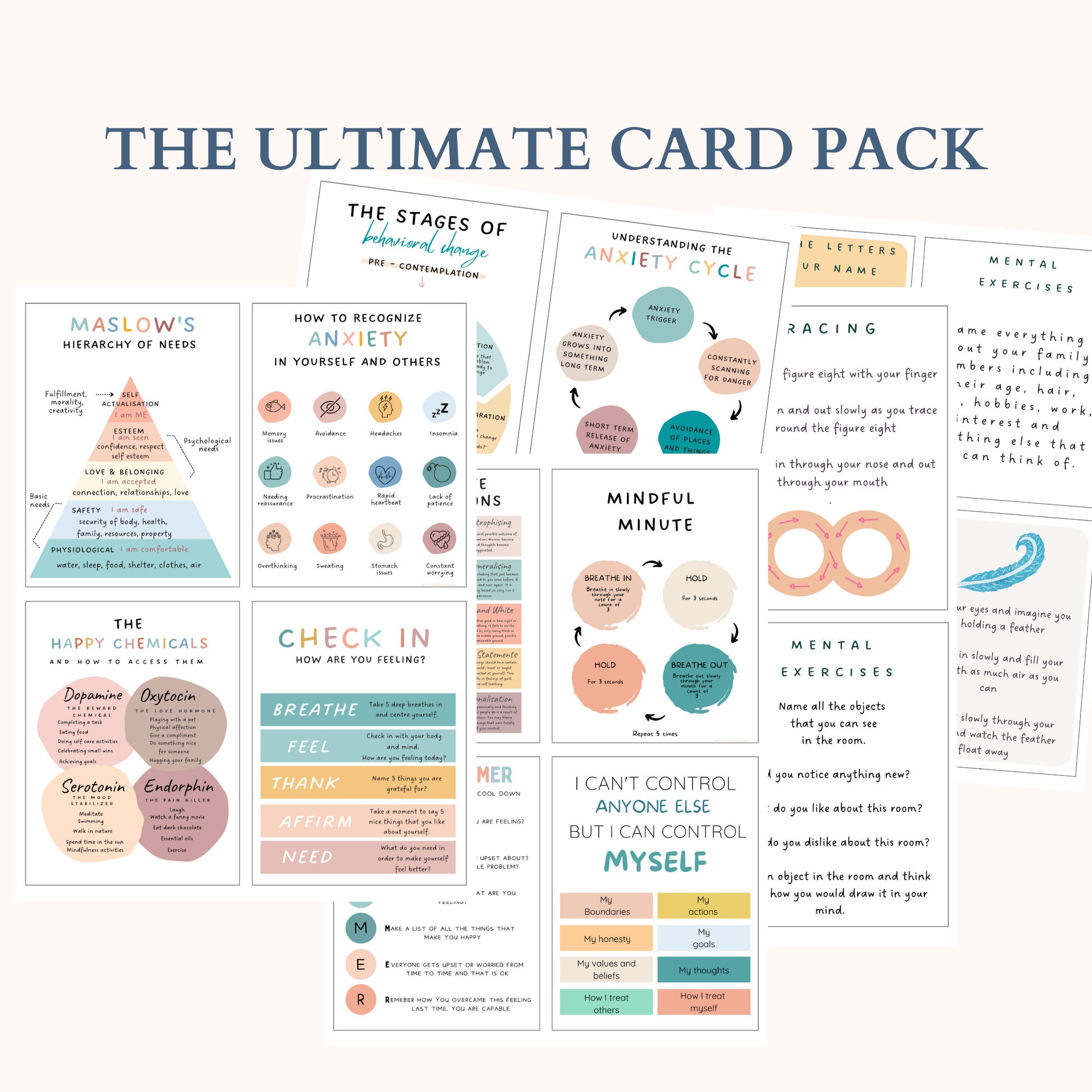 Anxiety Coping Flash Card Bundle Dbt Cards Social Anxiety - Etsy