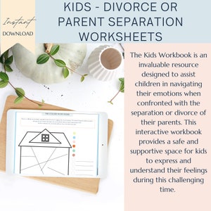 Parent Separation or Divorce Worksheets for Kids, My Houses, Therapy ...