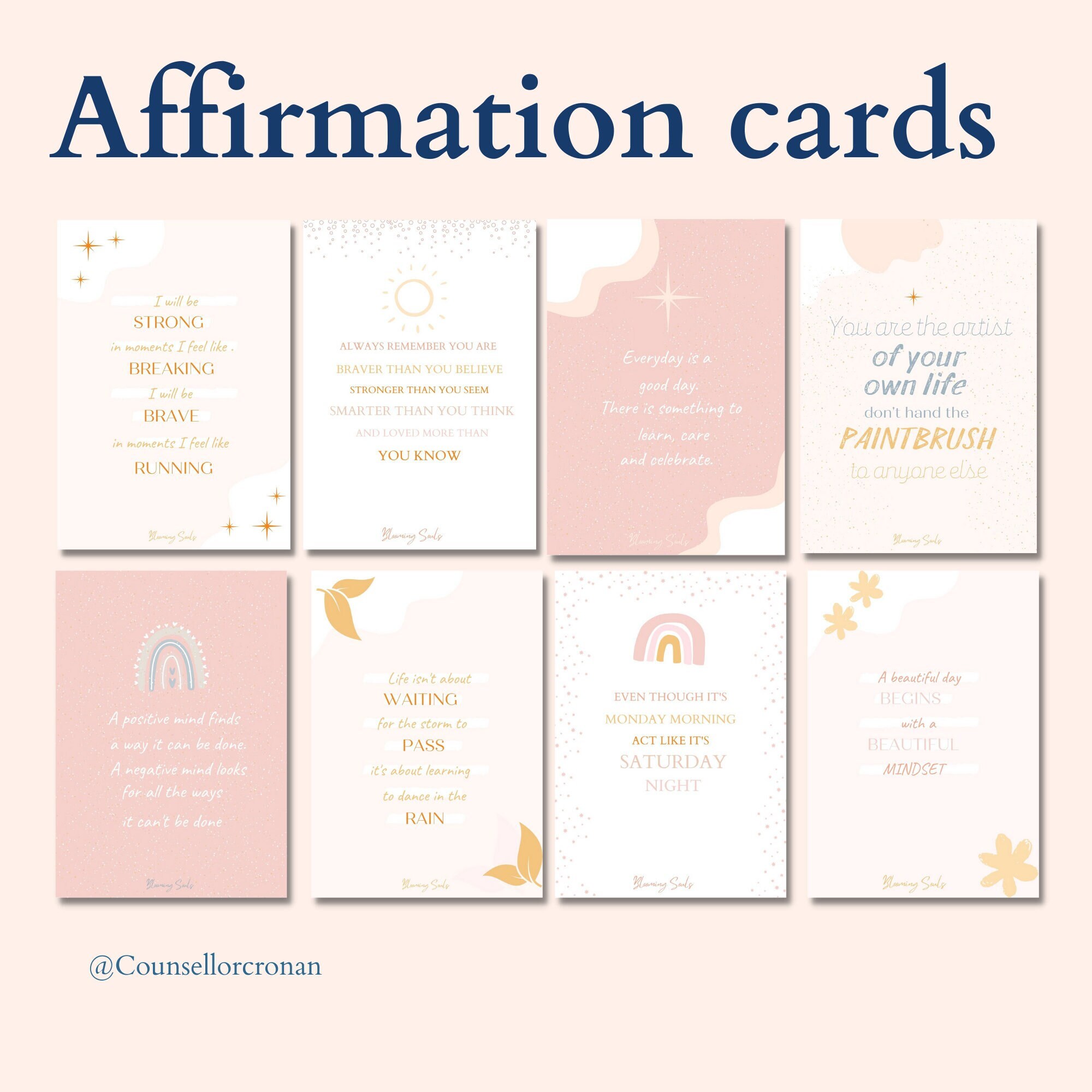 Positive Affirmation Cards Mindfulness Cards Affirmation - Etsy
