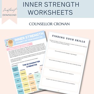 Inner Strength Worksheets, Solution Focused Therapy Strengths, SFBT ...