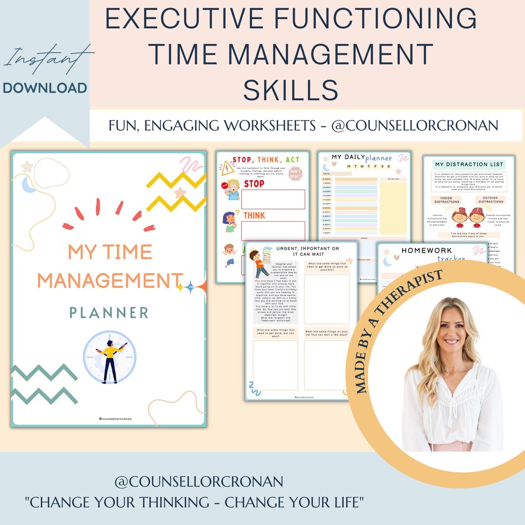 Kids Time Management Worksheets ADHD Planner ADHD Journal - Etsy