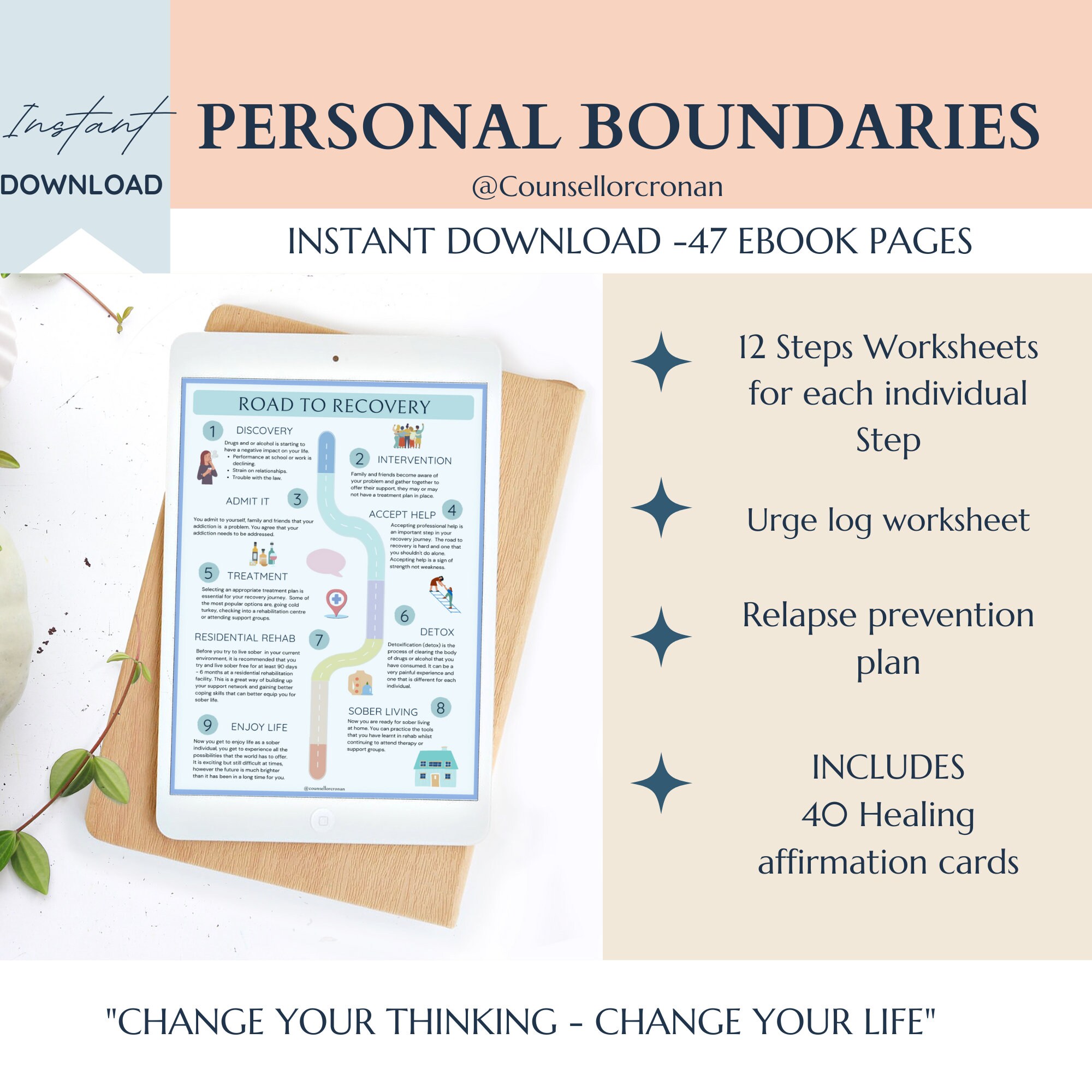 Sobriety Worksheets Therapy Workbook Recovery AA - Etsy