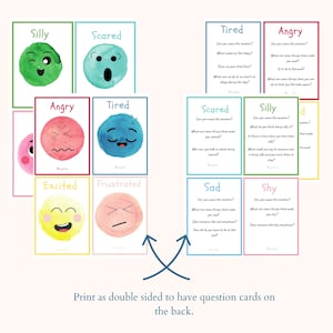 Emotion Flashcards Feelings Calm Down Corner Feelings | Etsy Canada