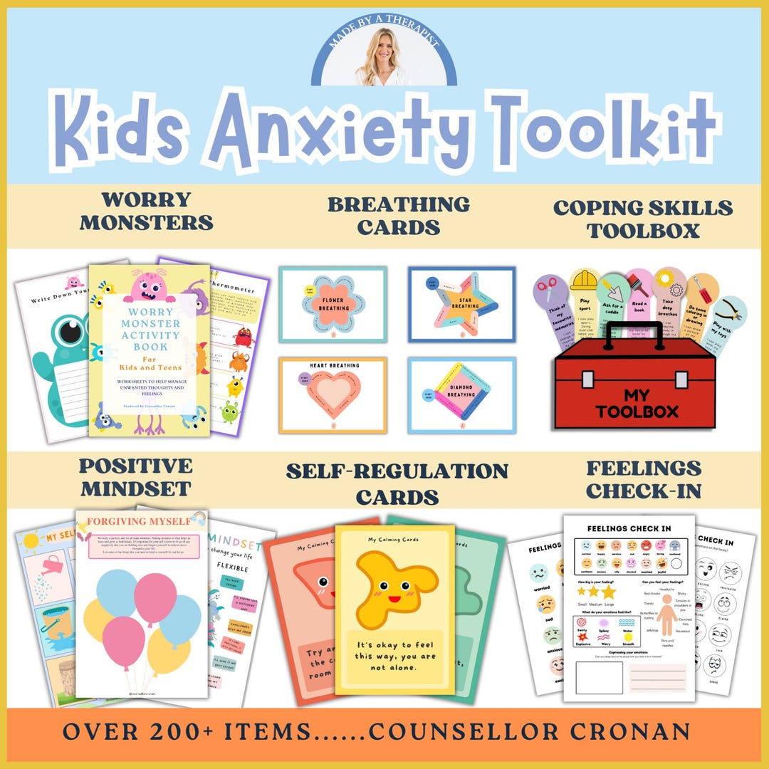 Kids Anxiety Toolbox Bundle, Coping Skills,toddler Mindfulness ...