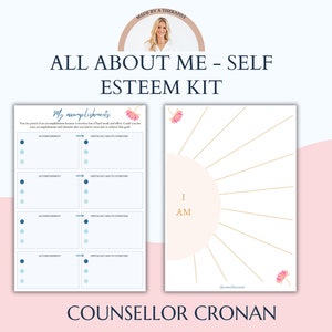 Self Love Therapy Journal Worksheets, Mental Health, Therapy Worksheet ...