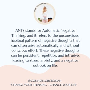 ANTS Automatic Negative Thinking Cards. Thinking Errors Cbt - Etsy UK