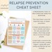 Relapse Prevention Cheat Sheet, Sobriety, Addiction, Substance Abuse ...