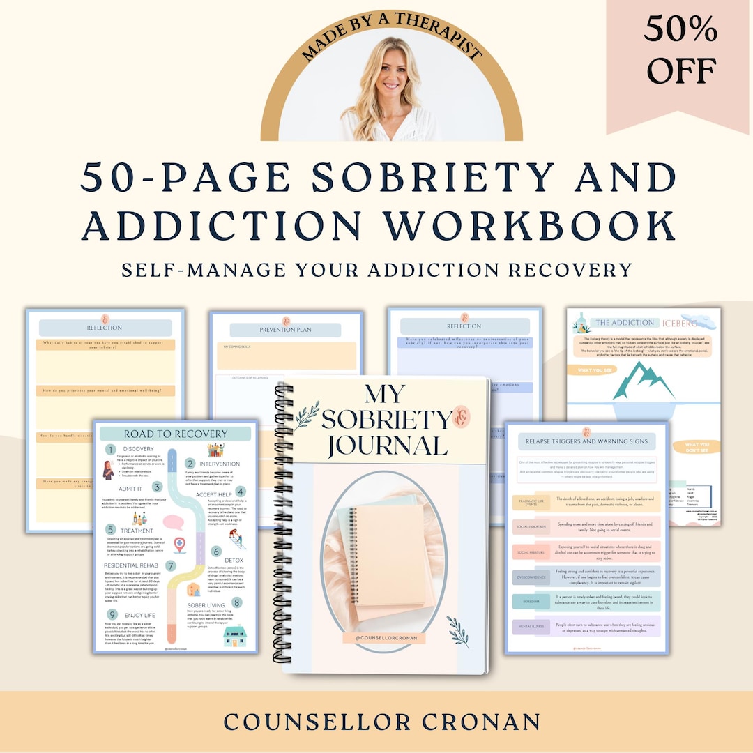 Sobriety Worksheets, Therapy Workbook, Recovery, Addiction, Sober Life ...