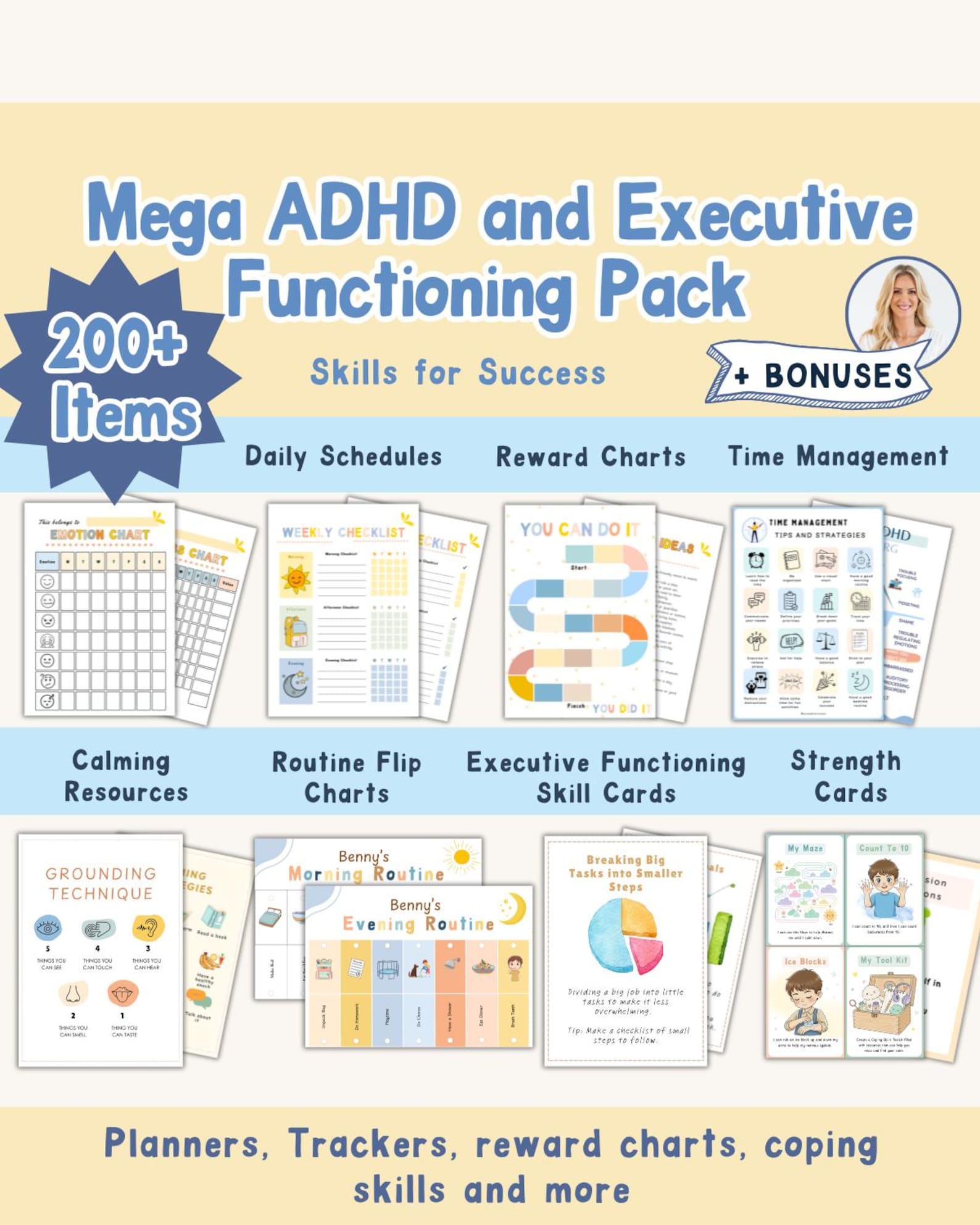 MEGA - Over 200 Items. Children ADHD Executive Functioning Printables ...