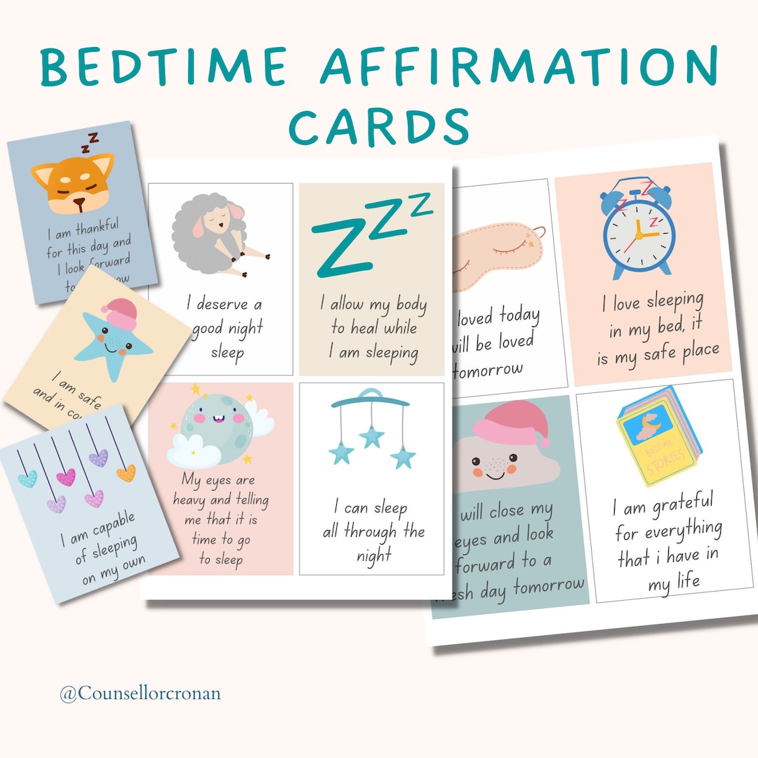 Bedtime Affirmation Cards, Positive Affirmations, Encouragement Cards ...