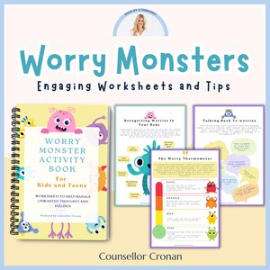 Worry Monster Activity Book, Manage Worries, Anxiety Relief, Zones Self ...
