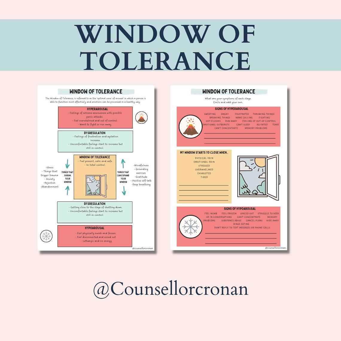 Window of Tolerance Worksheet Trauma Therapy DBT Therapy - Etsy Australia