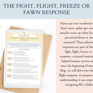 The Fight or Flight Response Workbook, Therapy Worksheets, Stress ...