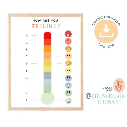 Rainbow Feelings Thermometer Feelings Poster Calm Down - Etsy