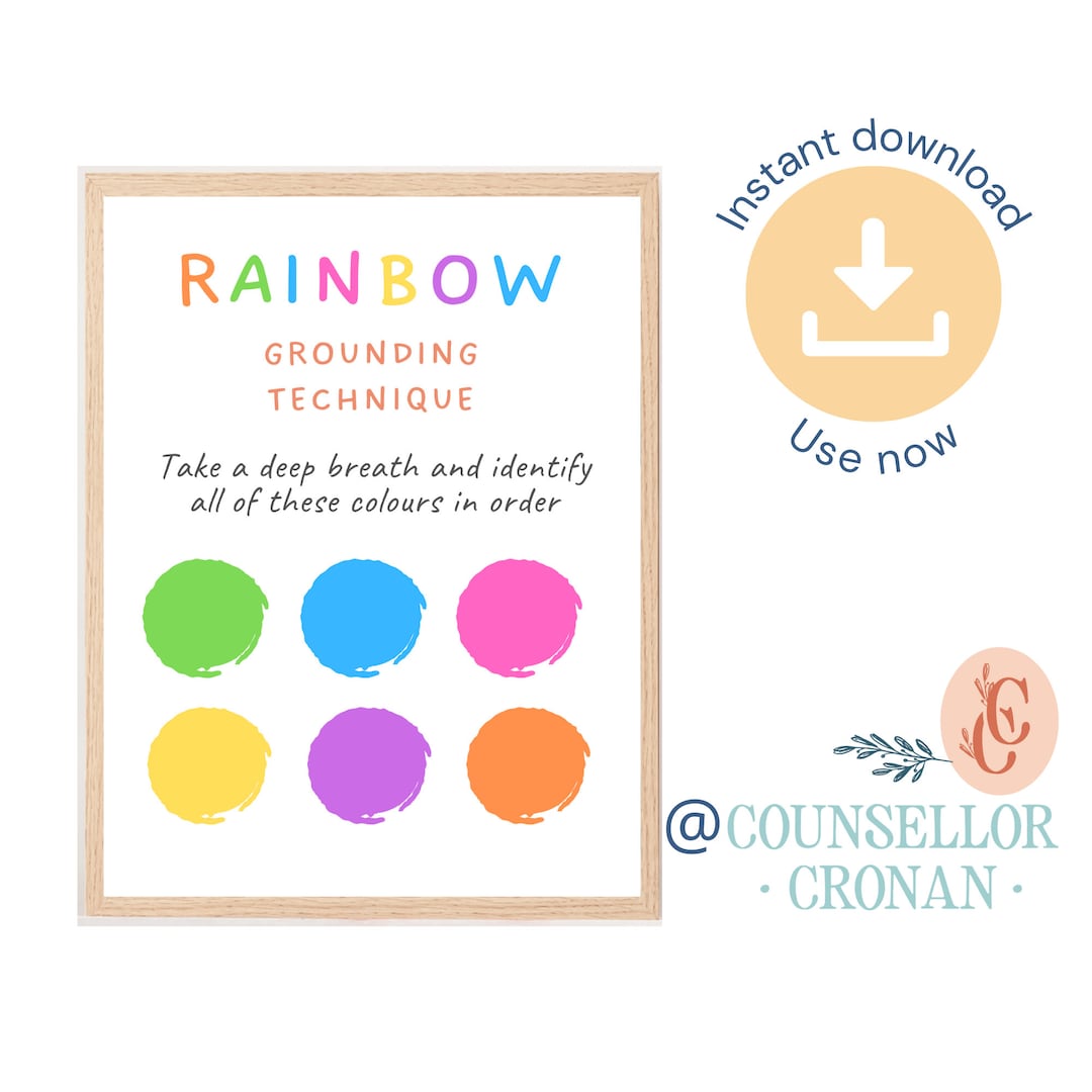 Rainbow Grounding Technique, Calming Down Corner, Social Emotional ...