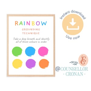 Rainbow Grounding Technique, Calming Down Corner, Social Emotional ...