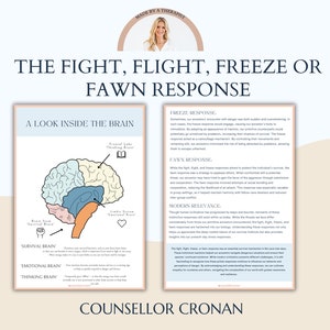 The Fight, Flight Freeze or Fawn Response Worksheets, Emotional ...