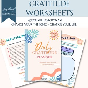 Gratitude Workbook Worksheets Therapy Office Decor Therapist - Etsy