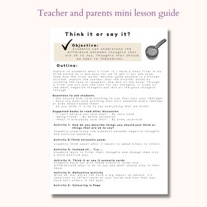 Think It or Say It Worksheets, Social Filter Activities, Social Skills ...